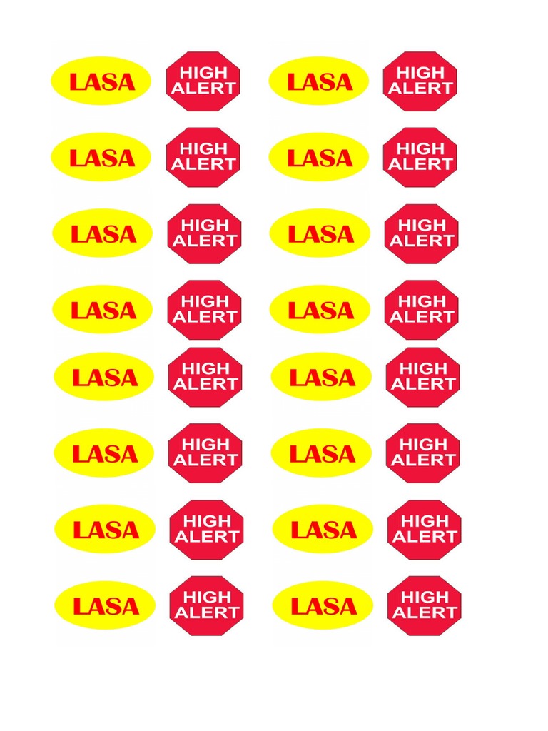 Stiker High Alert Dan Lasa | PDF