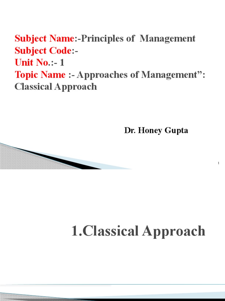 4 Classical Approaches of Management | PDF | Bureaucracy | Incentive