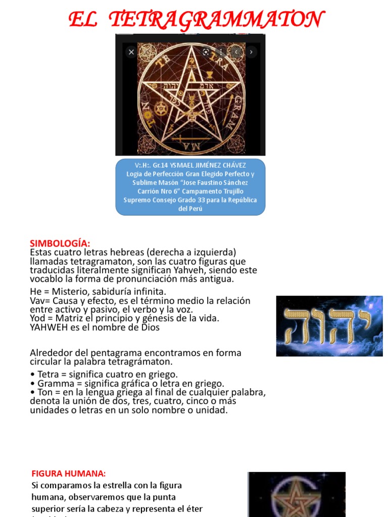 El Tetragrammaton - v. .H. . Ysmael Jiménez Chávez 14º | PDF | Tetragrammaton | Creencia ...