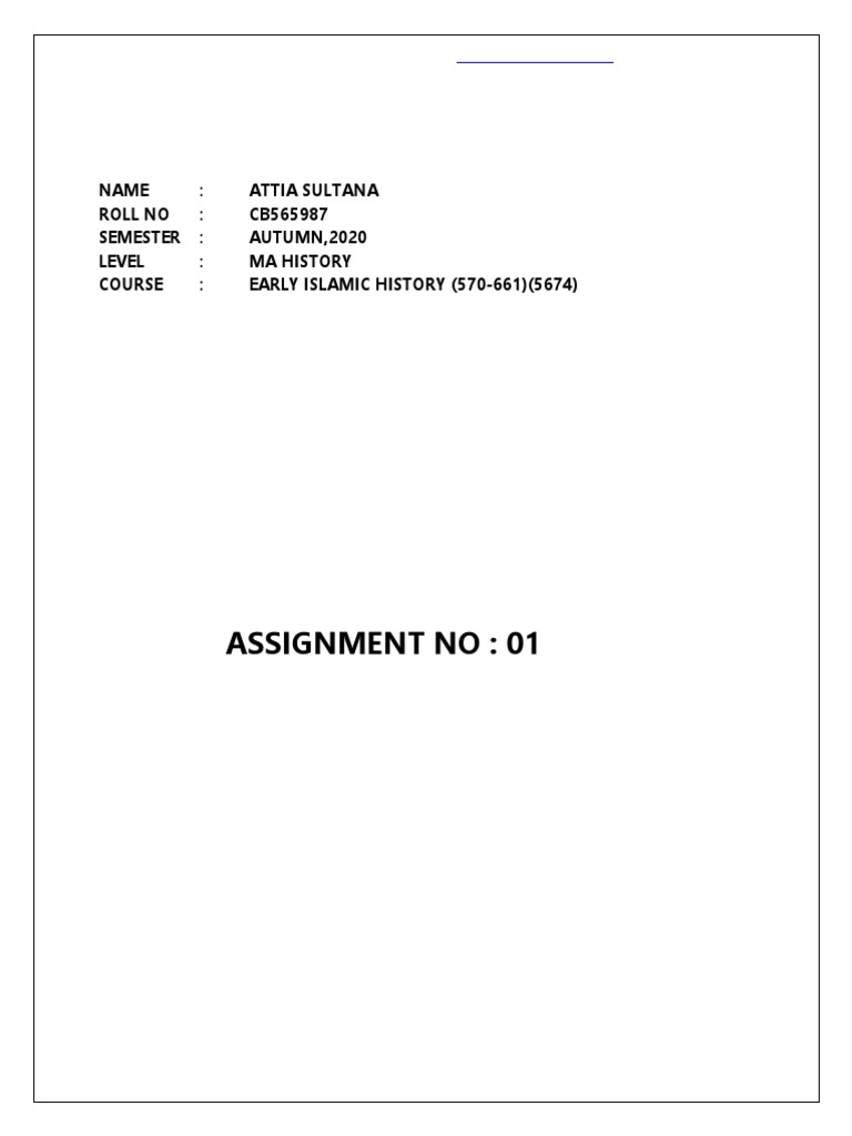 Assignment No: 01 | Download Free PDF | Muhammad | Prophets And Messengers In Islam