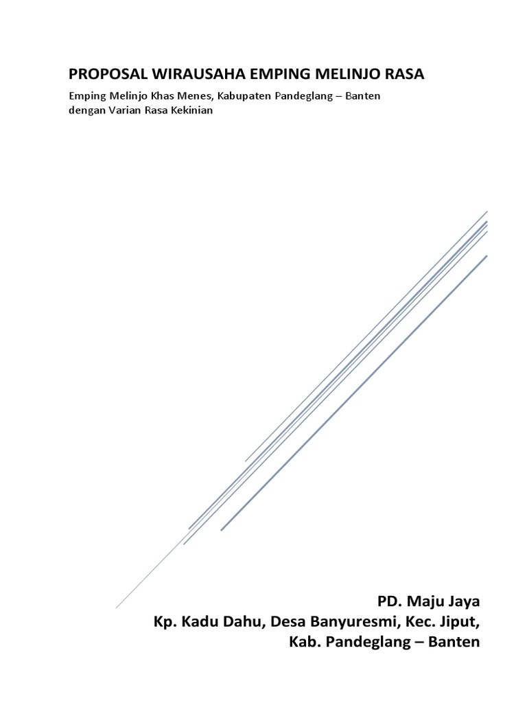 Proposal Wirausaha Emping Asep Irpan | PDF