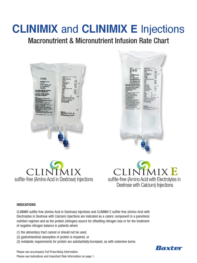 Clinimix and Clinimix E Macro Micronutrient Guide | Download Free PDF ...