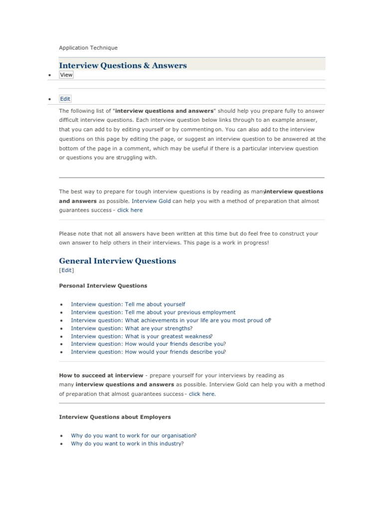 Competency Based & Interview Questions | PDF | Question | Interview