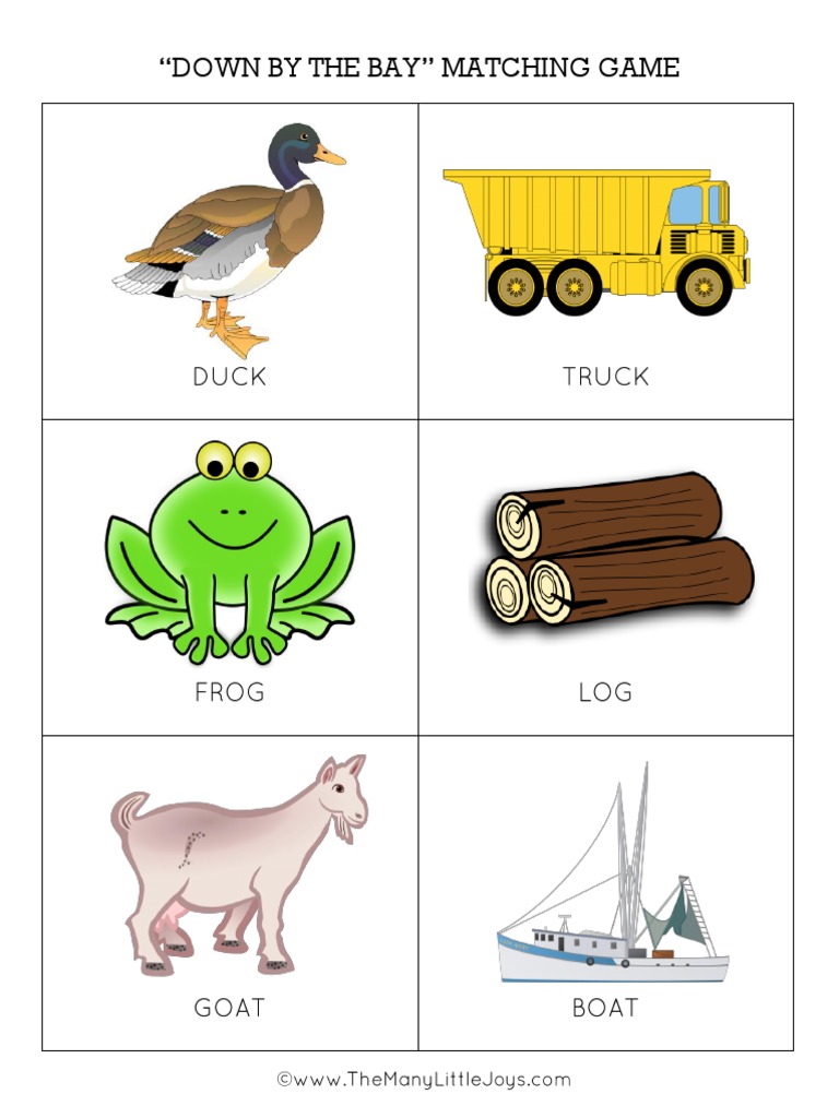 Down by the Bay Matching Game | PDF