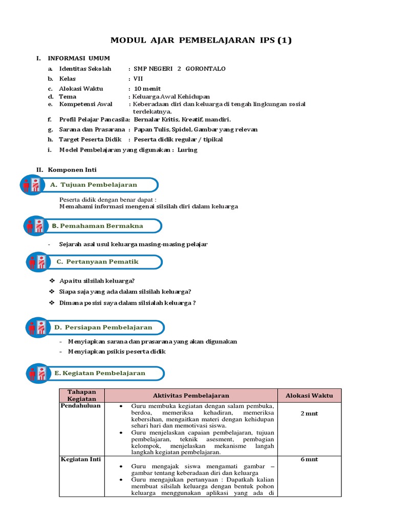 Modul Ajar Silsilah Keluarga Bab 1 | PDF