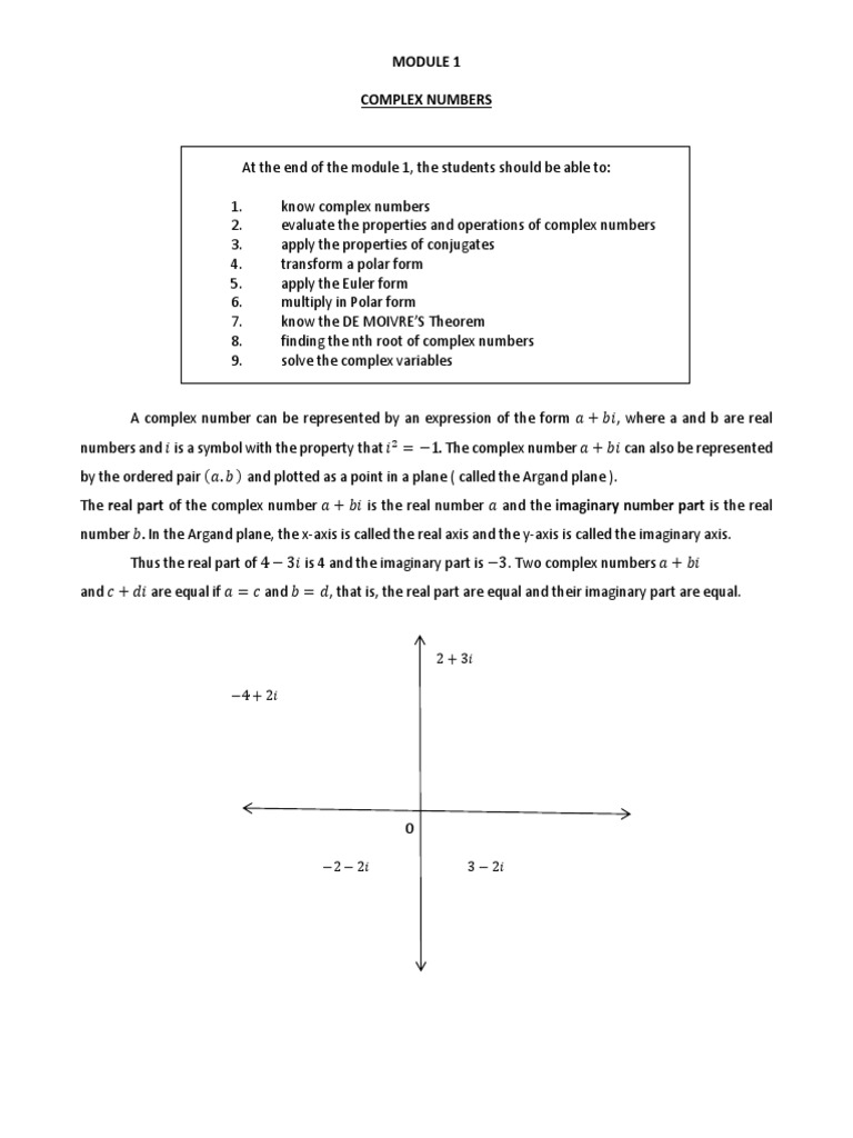 Complex Number | PDF | Complex Number | Quadratic Equation Complex Number | PDF | Complex Number | Quadratic Equation