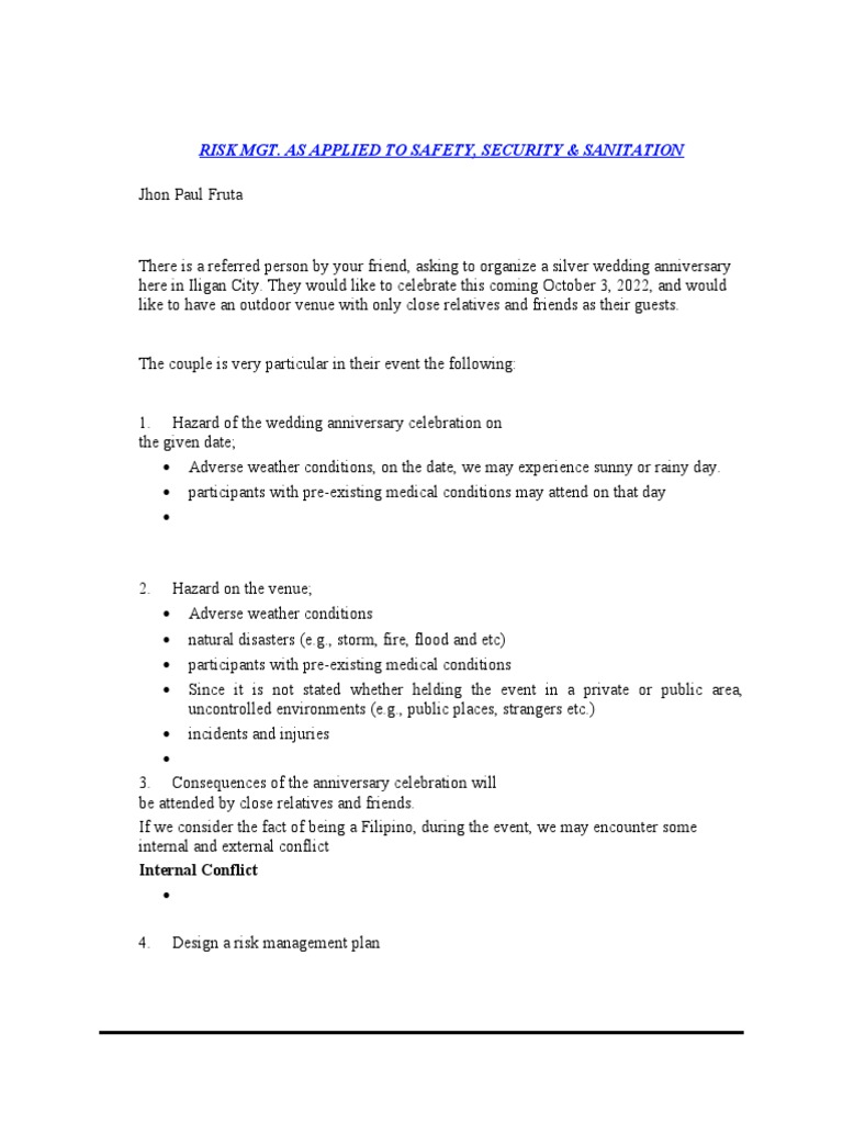 CDC UP Risk Management Plan Template | PDF | Risk Management | Risk