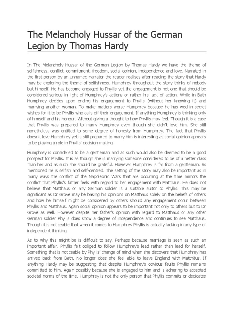 The Melancholy Hussar of The German Legion by Thomas Hardy | PDF