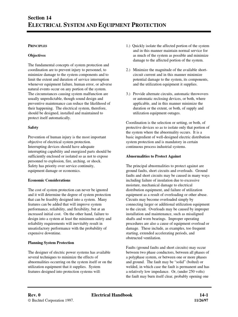 Sec14 - Electrical System and Equipment Protection | PDF | Transformer ...