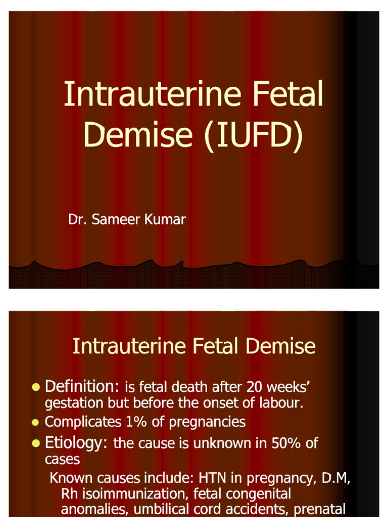 Intrauterine Fetal Death Overview | PDF