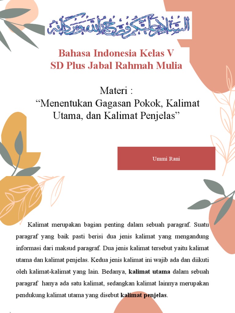 Gagasan Pokok, Kalimat Utama Dan Penjelas (PH 1) | PDF | Karier ...
