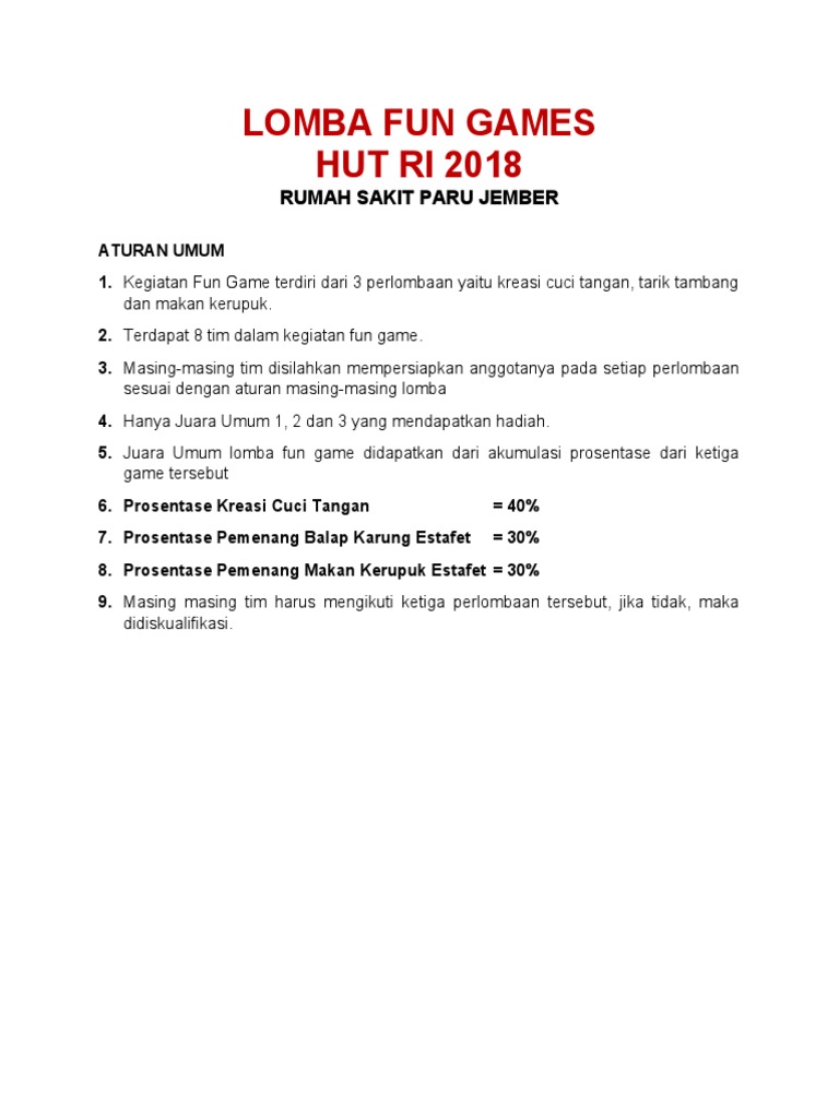 Aturan Fun Game | PDF