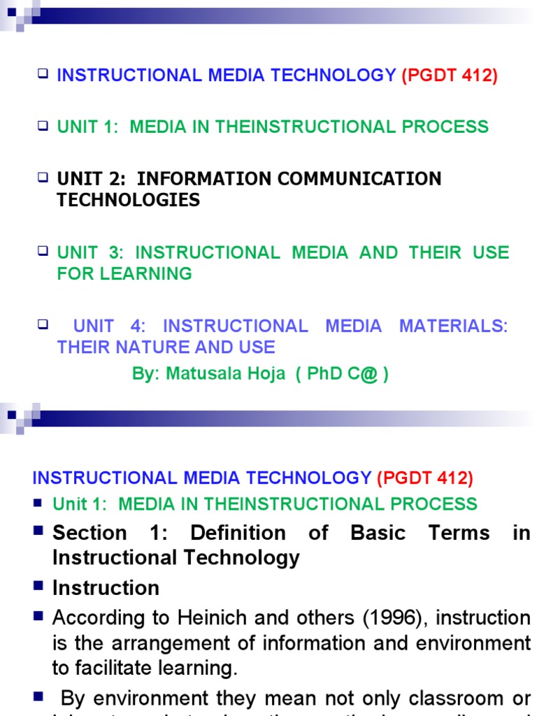 Instructional Media | PDF | Communication | Educational Technology