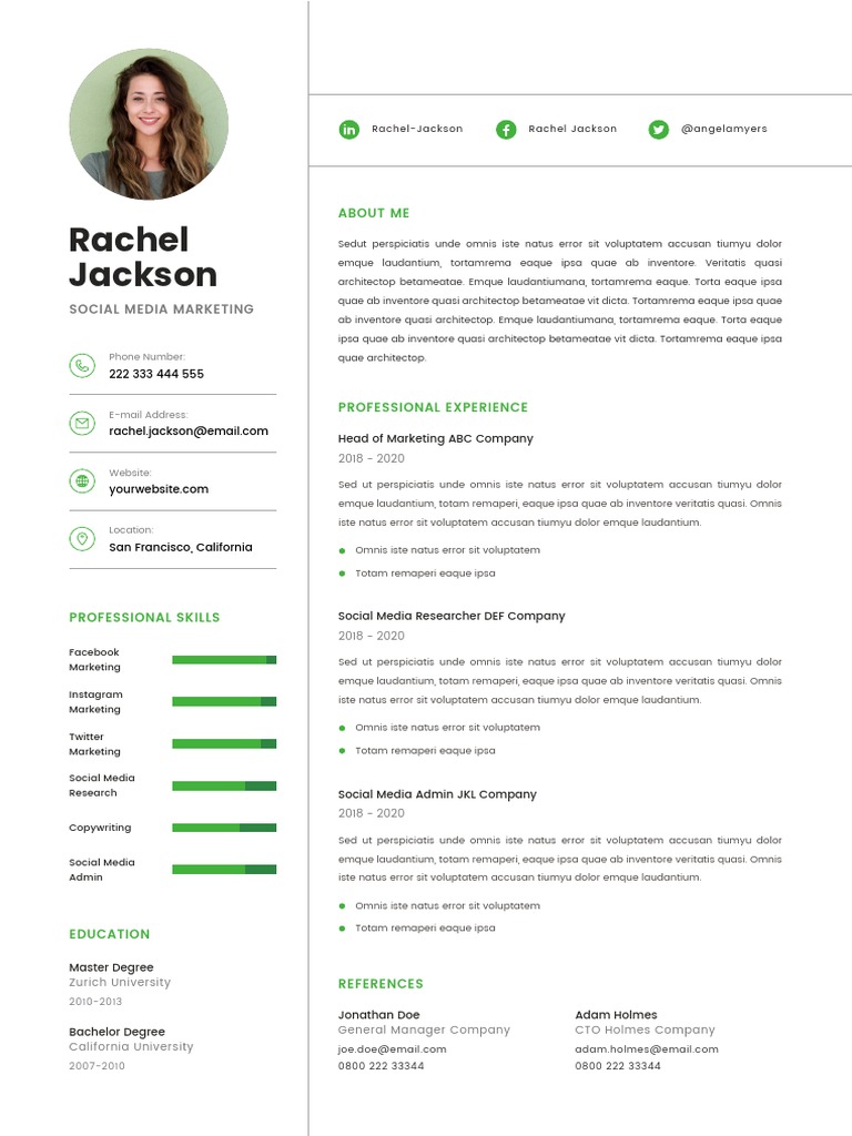 Rachel Jackson: Social Media Marketing CV | PDF | Mass Media | World ...