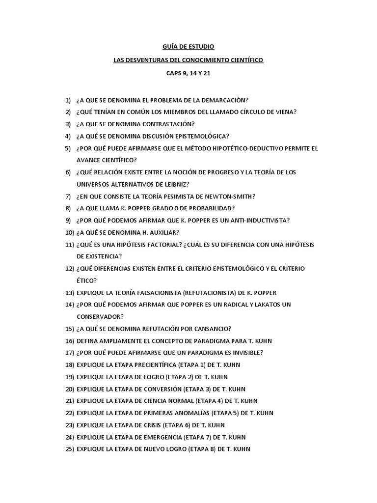 Guía de Estudio (Klimovsky) | PDF | Ciencia y matemáticas