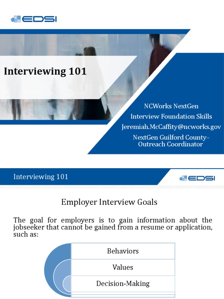 Job Prep Interview Skills Workshop | PDF | Cognition | Psychological ...