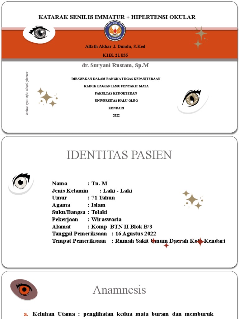 Lapsus Mata Alfath Akbar J. Dundu (Katarak Senilis Imatur + Hipertensi Okular | PDF