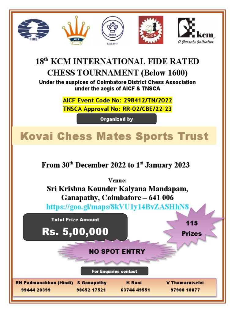 18th KCM Chess Tournament 2022 | PDF