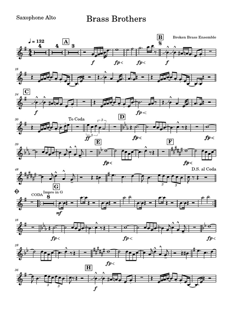 Brass Brothers-Saxophone - Alto | PDF | Musical Groups | Musical ...