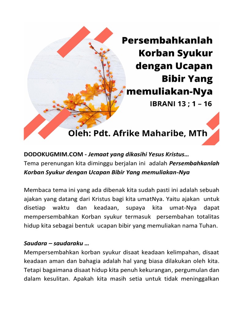 KUALITAS IMAN YANG TETAP MEMULIAKAN ALLAH | PDF