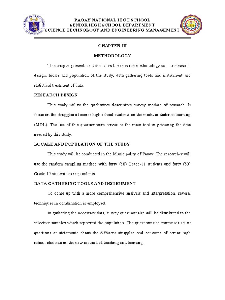 Chapter Iii-Methodology | PDF