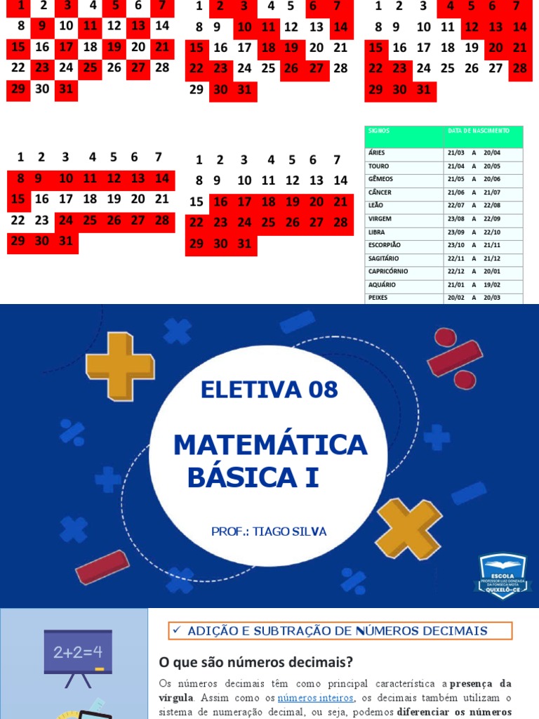 Eletiva Matematica Básica | PDF | Decimal | Número racional