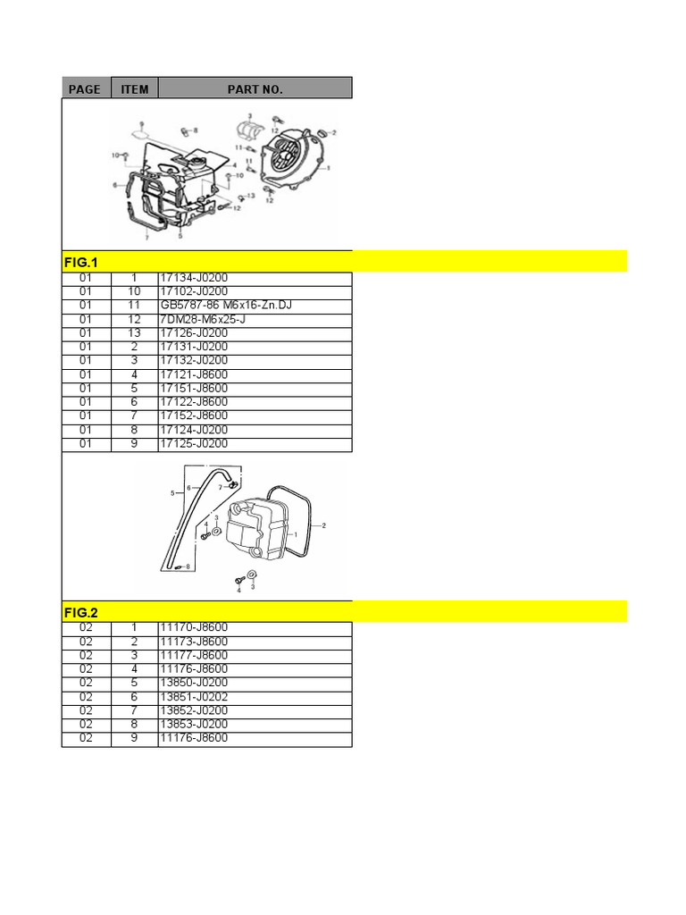 Parts Catalog with Item Numbers | PDF | Screw | Vehicles