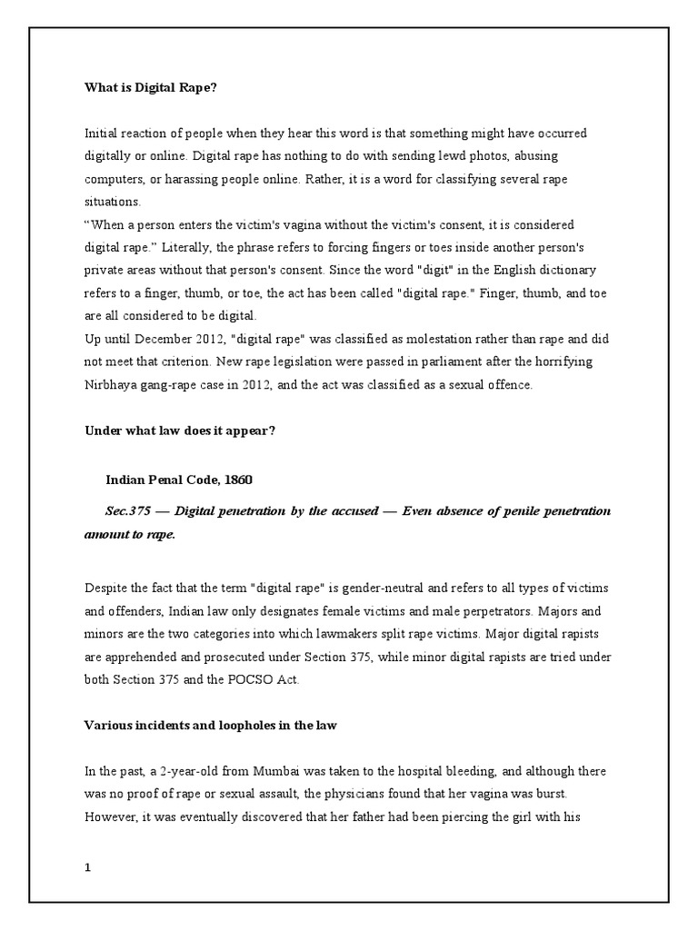 Digital Rape - Harshita Verma | PDF | Rape | Sexual Assault Digital Rape - Harshita Verma | PDF | Rape | Sexual Assault