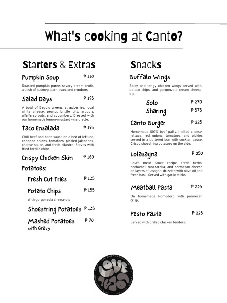 CANTO MENU | PDF | Sauce | French Fries