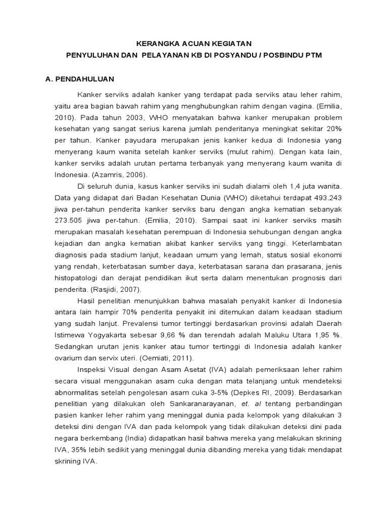 Kak Penyuluhan Dan Pelayanan KB Di Posyandu | PDF