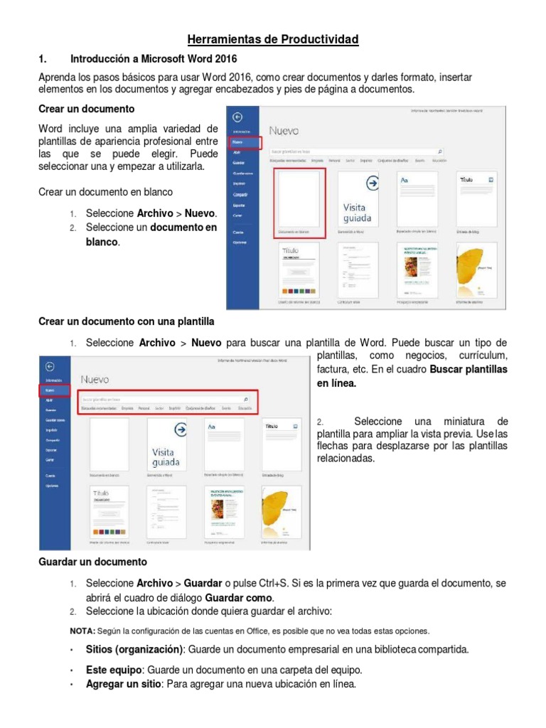 Herramientas de Productividad-TALLER N°1 | PDF | Microsoft Word ...