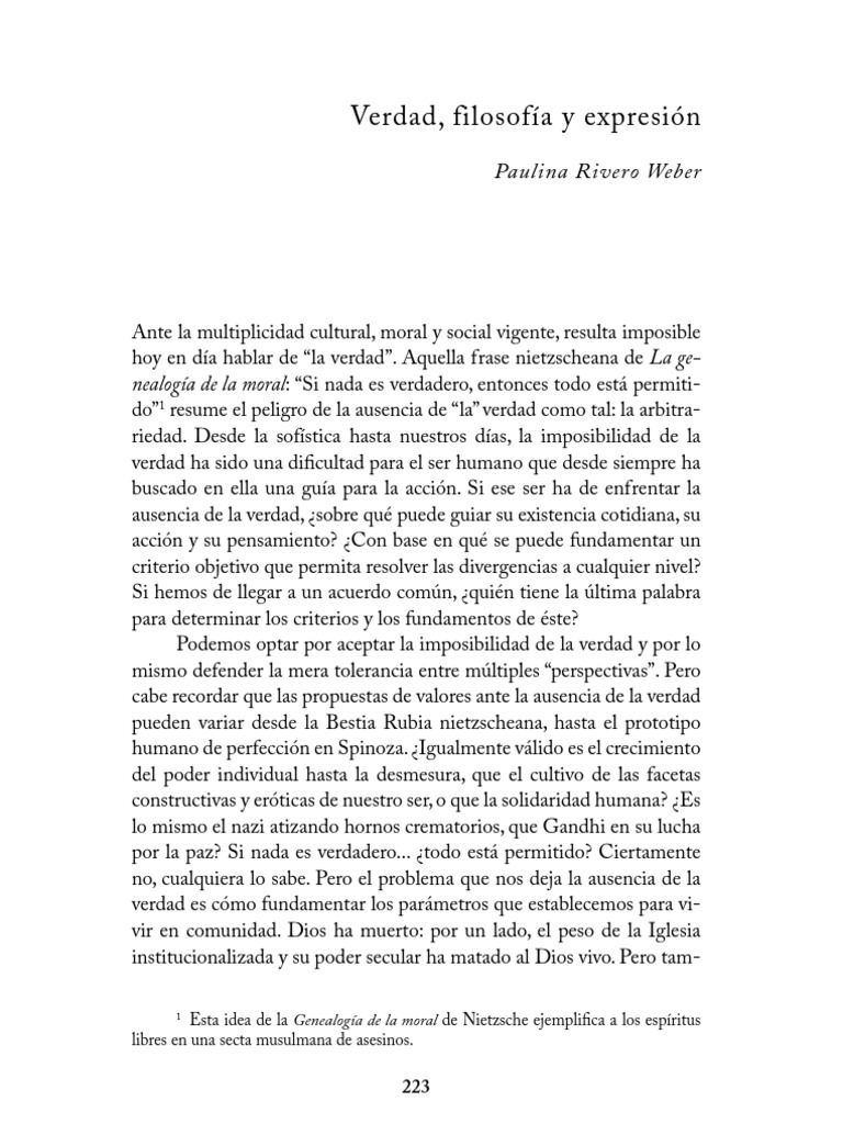 24 Verdad Filosofia y Expresion | PDF