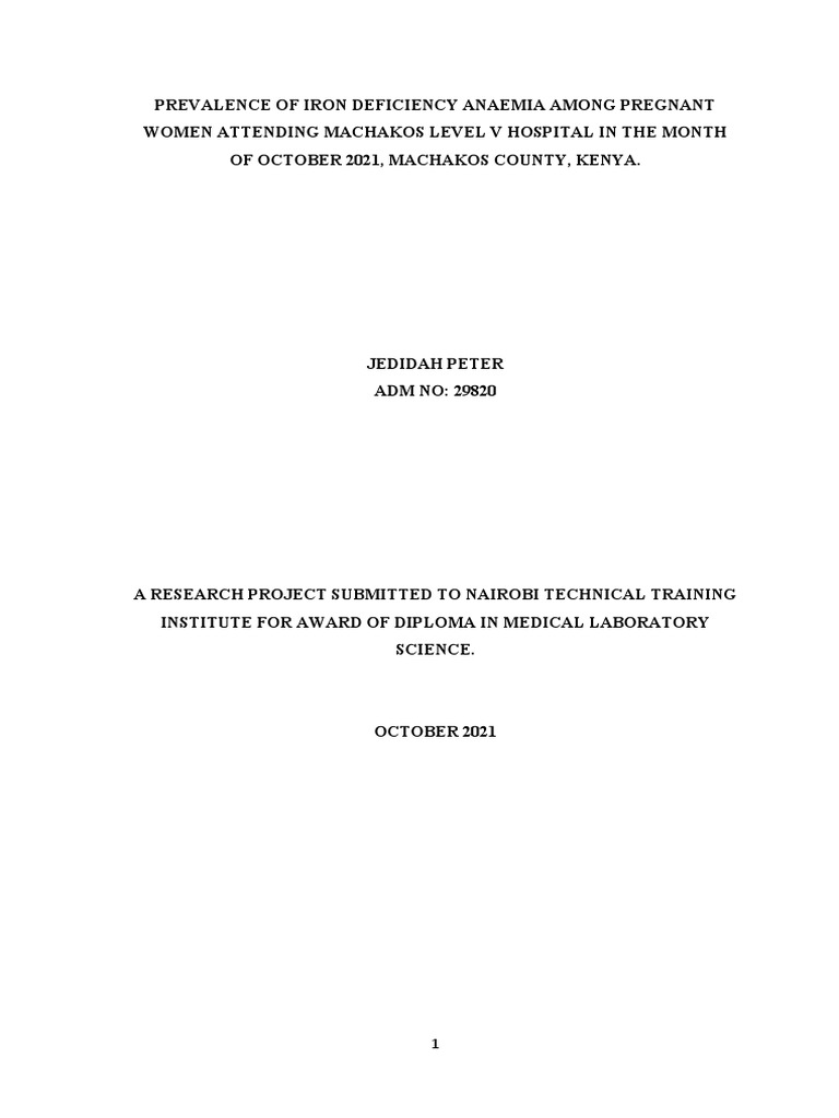 JEDIDA PROJECT TYPING COMPLETE Final | PDF | Anemia | Pregnancy