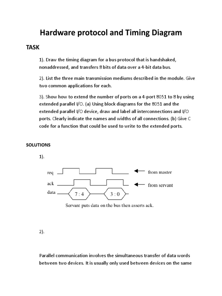 Hardware Protocol and Timing Diagram: Solutions | PDF
