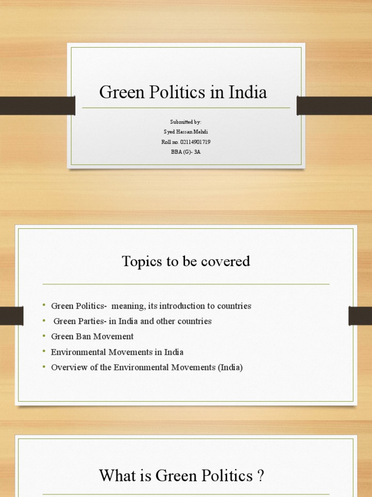 Green Politics Overview in India | PDF | Green Politics | Environmentalism
