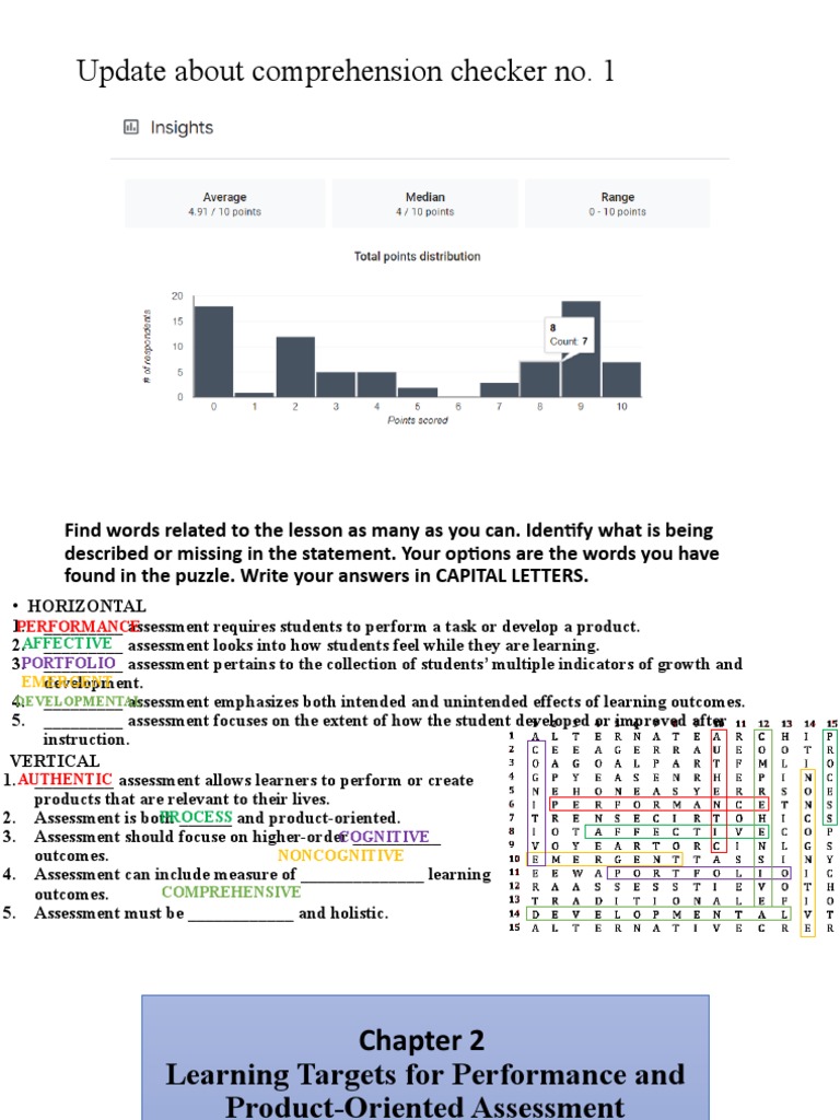 Chapter 2 Learning Targets For Performance and Product-Oriented Assessment | PDF | Educational ...