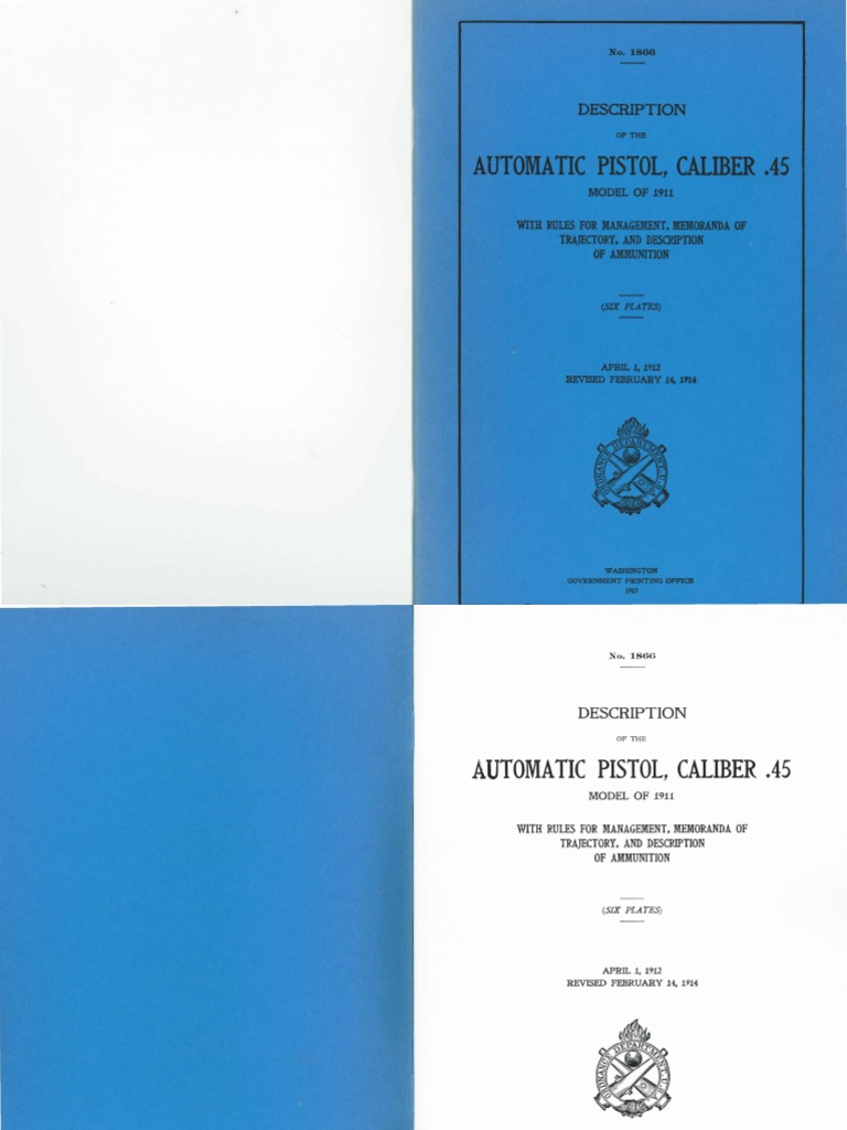 1911 Model Automatic Pistol Guide Complete Manual Pdf Trigger