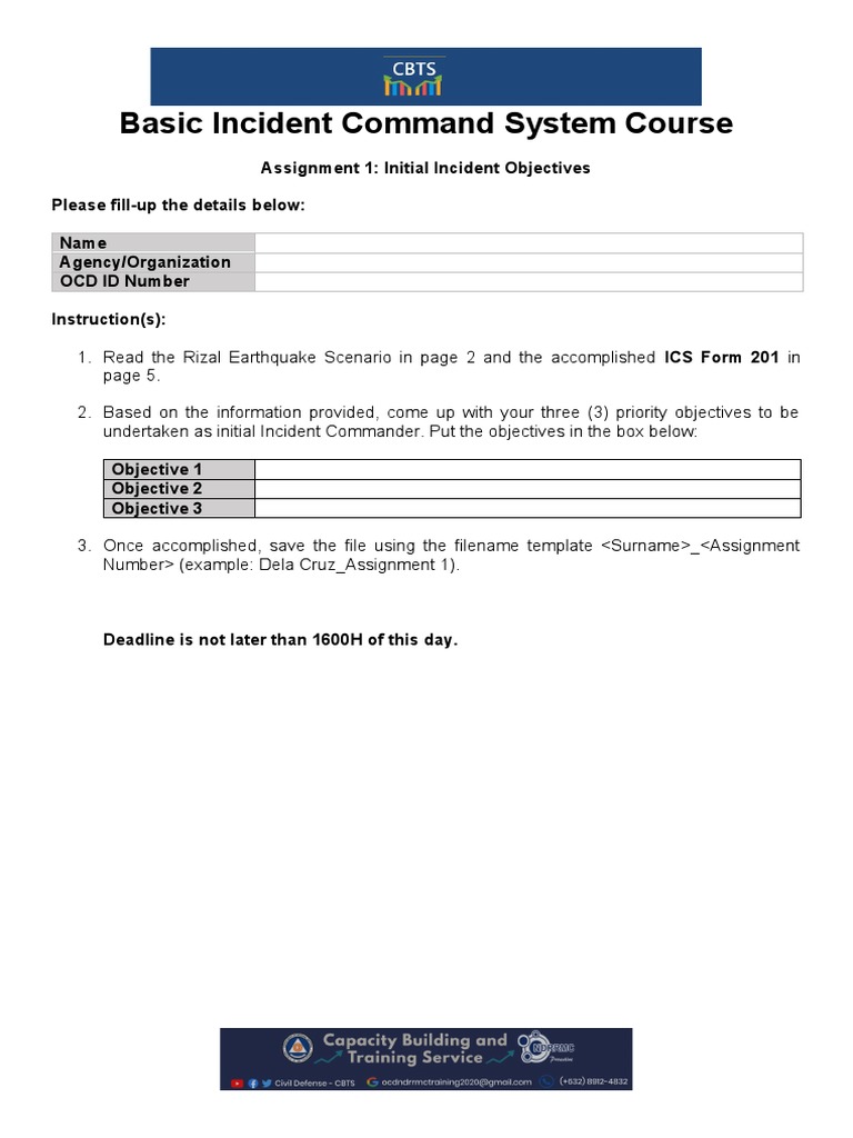 Assignment 1 Initial Incident Objectives - 1612497121 | PDF | Incident ...
