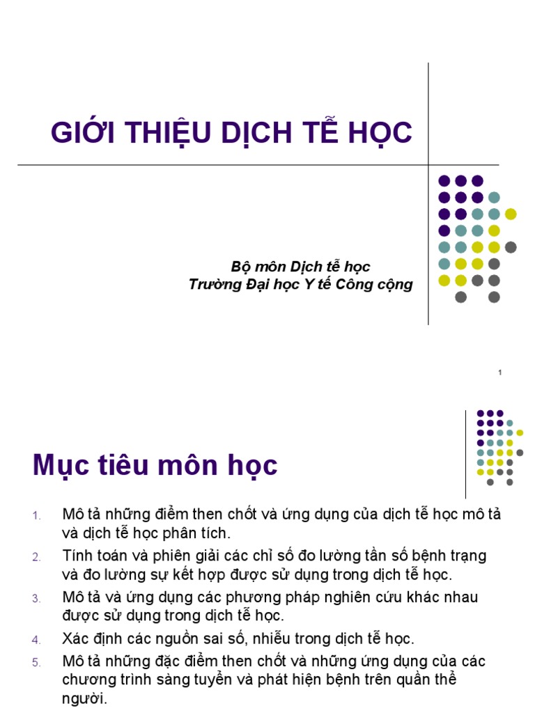 Bai 1 - Gioi Thieu Dich Te Hoc - CH | PDF