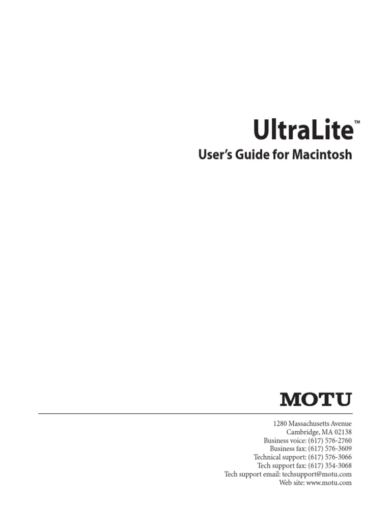UltraLite Manual Mac | PDF | Sound Technology | Audio Electronics