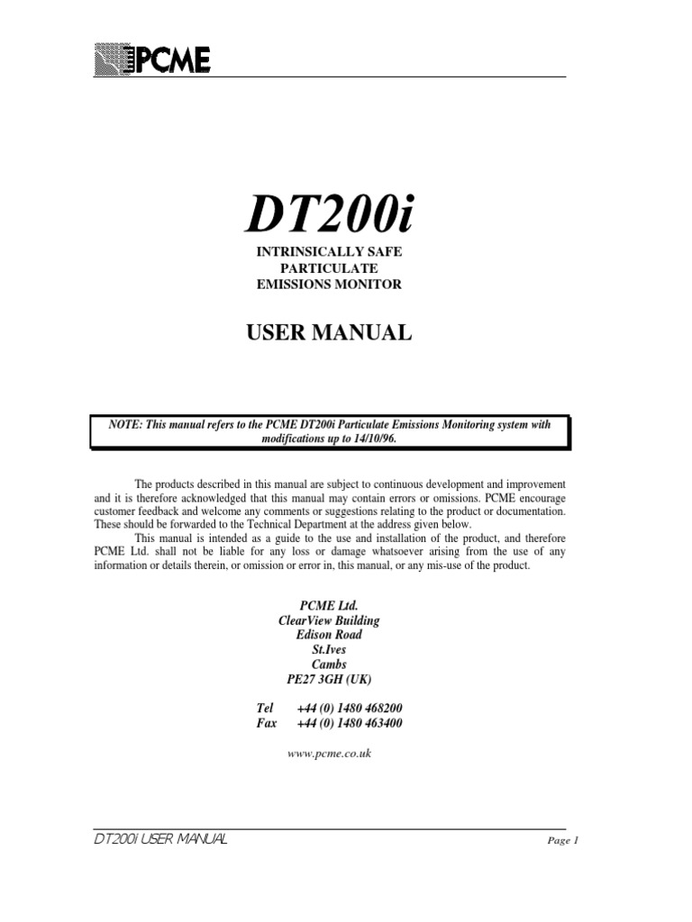 Pcme Man Dt200i Ing Issue 2.02 | PDF | Electrical Connector | Duct (Flow)