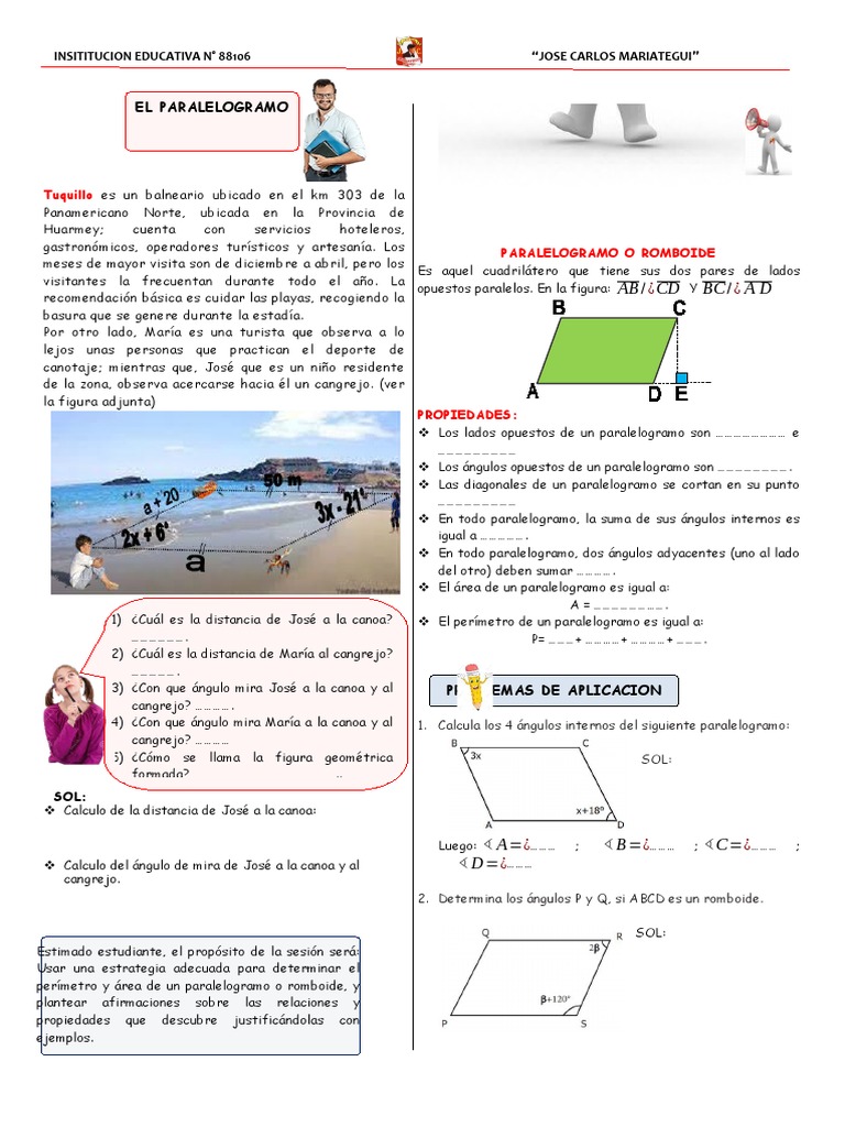 El Paralelogramo o Romboide | PDF | Formas geométricas | Geometría ...