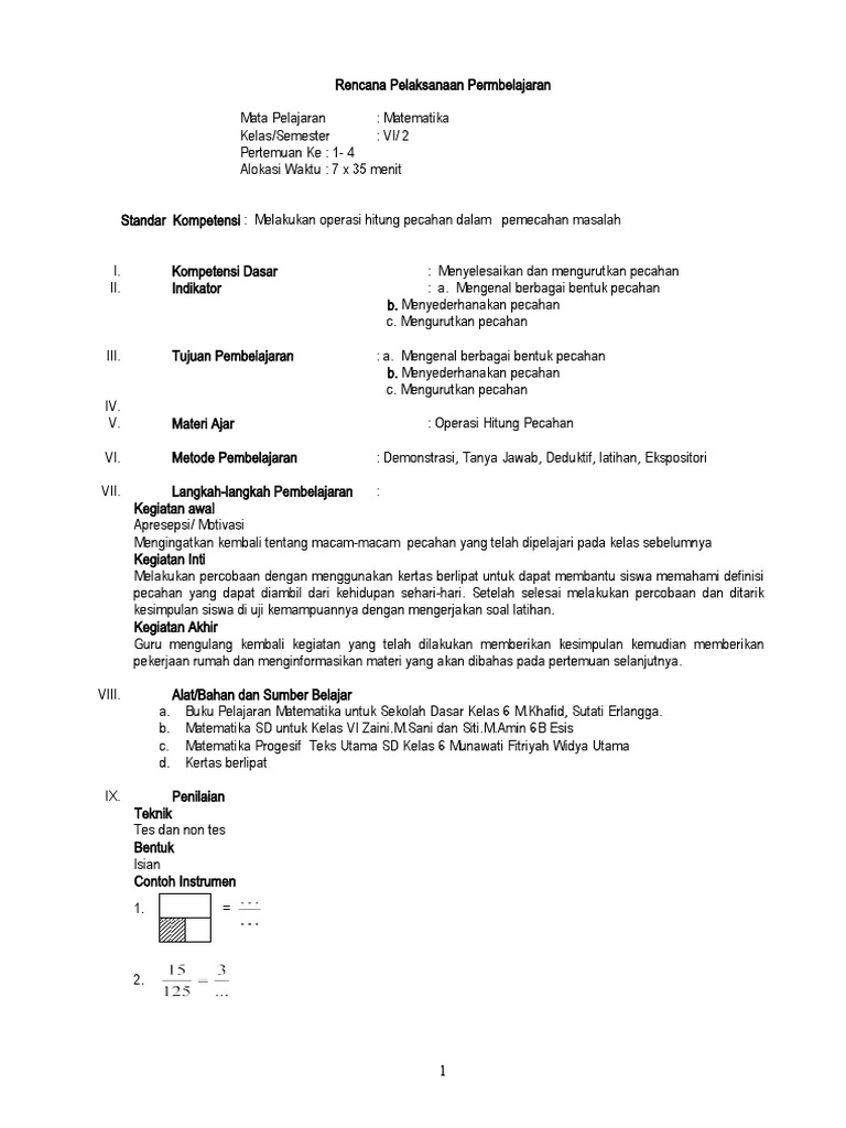 RPP Matematika Kelas 6 SMT 2 | PDF | Karier & Perkembangan | Seni