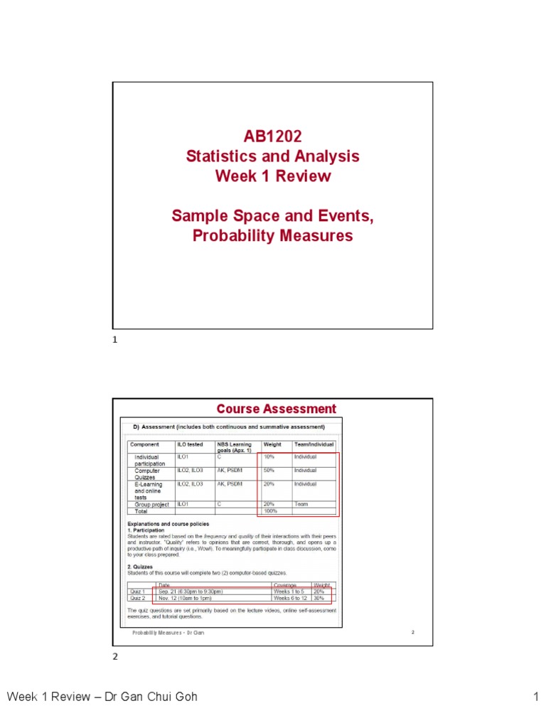 Week 1: Sample Space & Probability | PDF | Probability | Experiment