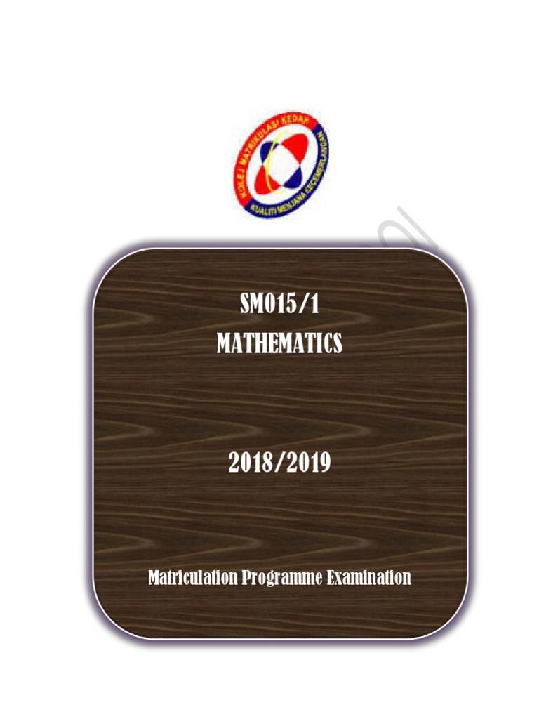 1819 SM015 - 1 Solution Latihan Sem1 | PDF | Equations | Elementary Mathematics