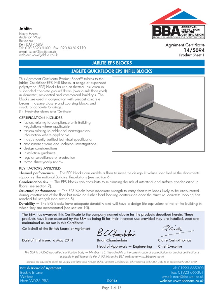5094PS1i1 Jablite Quickfloor EPS Infill Blocks | PDF | Concrete ...