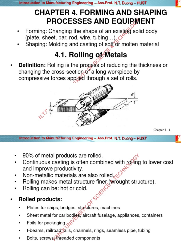 Chapter 4 Forming and Shaping | Download Free PDF | Forging | Extrusion