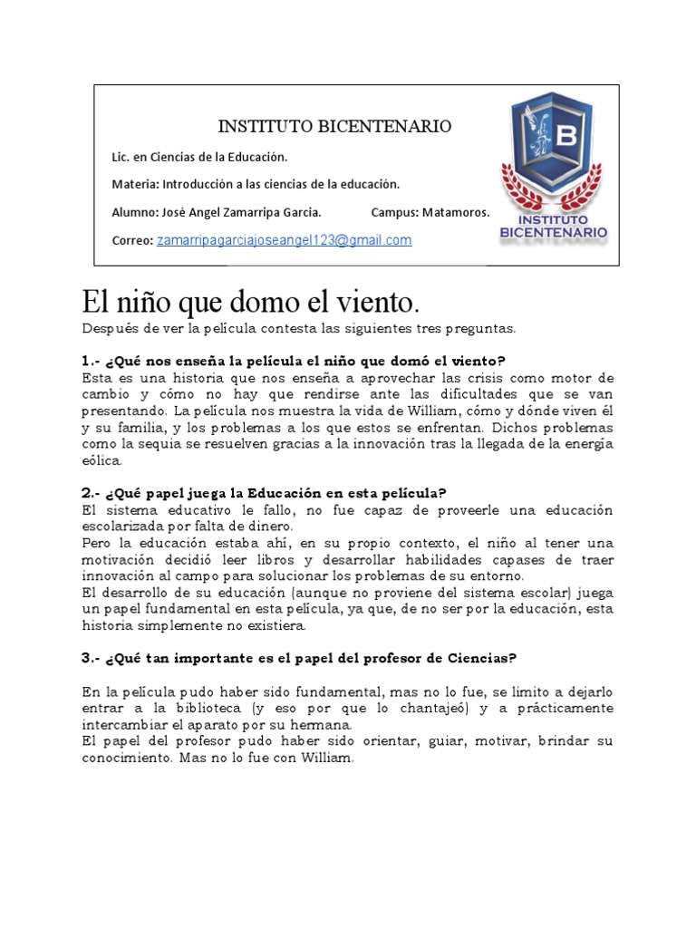 Angel Zamarripa - El Niño Que Domo El Viento | PDF | Ciencias sociales