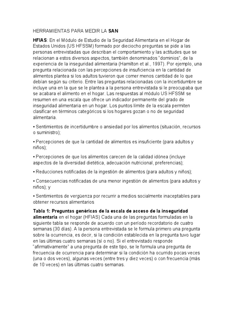 Herramientas para Medir La San | PDF | Alimentos | Seguridad alimentaria Herramientas para Medir La San | PDF | Alimentos | Seguridad alimentaria