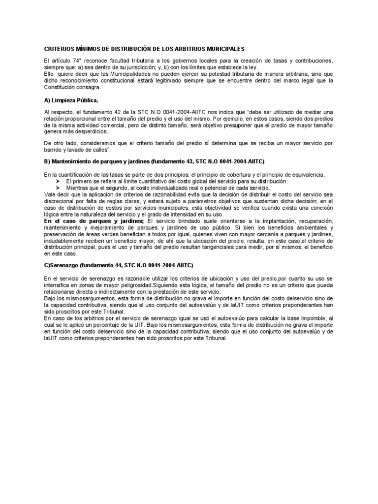 Criterios Mínimos de Distribución de Los Arbitrios Municipales | PDF | Finanzas y dinero ...